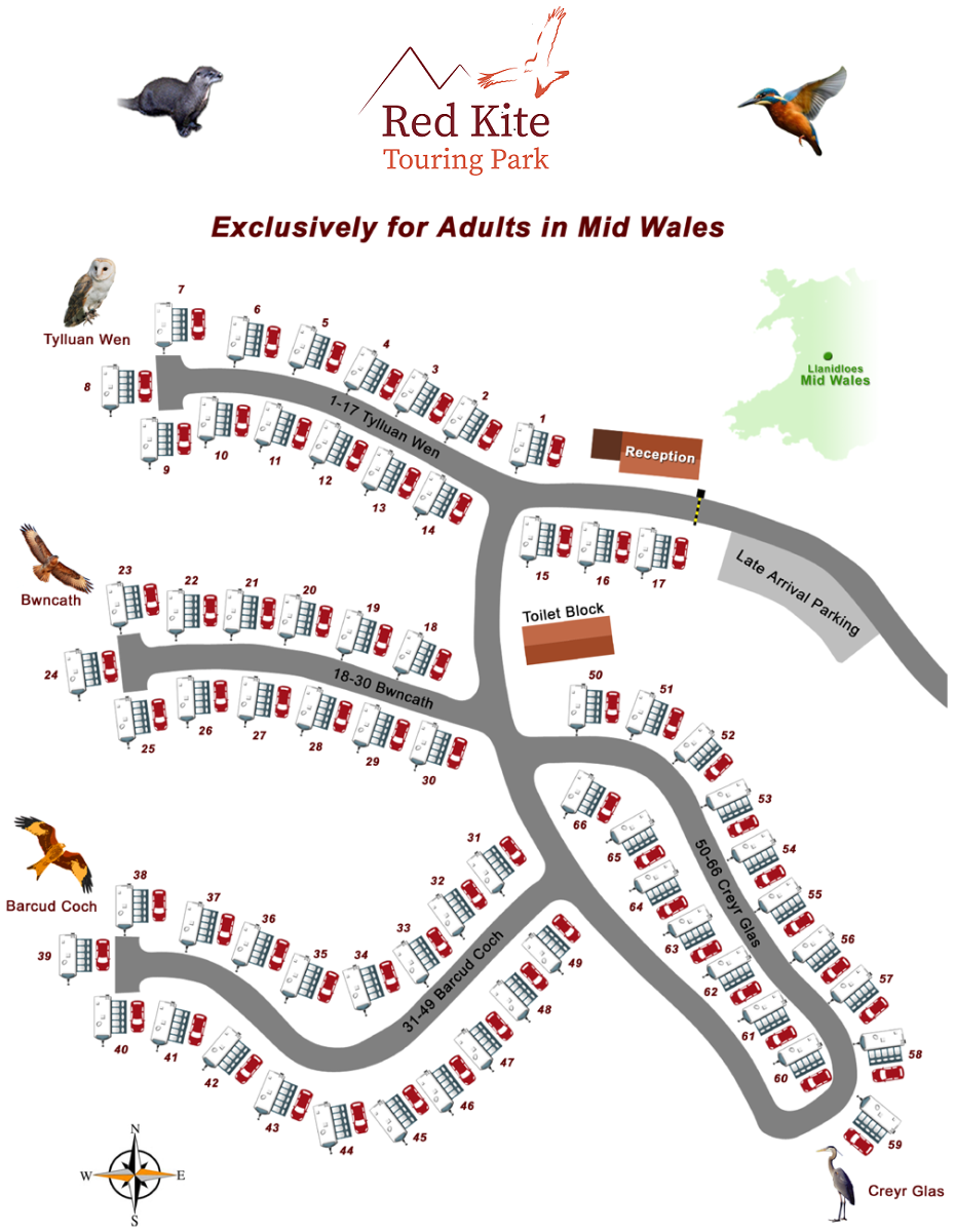 Pitch Maps - Red Kite Touring Park